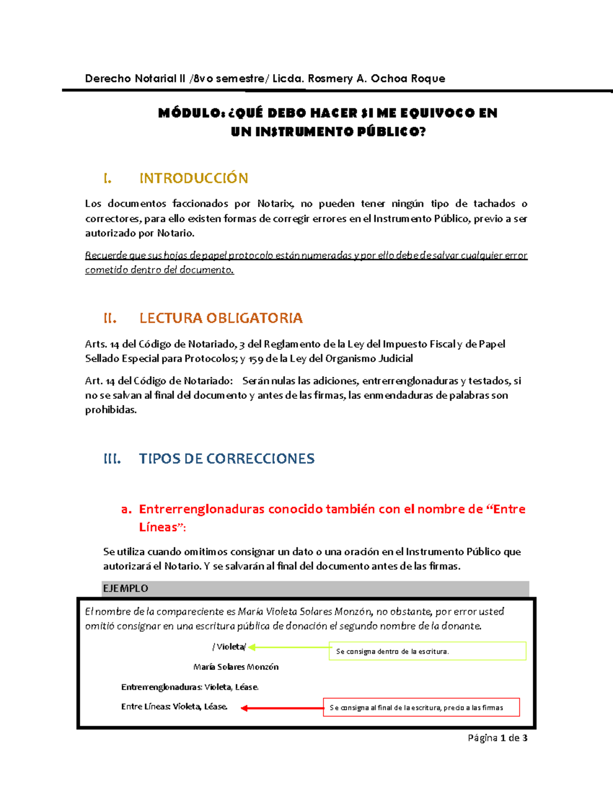 Testados - Página 1 de 3 Derecho Notarial II /8vo semestre/ Licda ...
