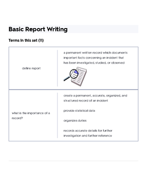 HOW TO Write A Report- THE FOUR Basic Parts Flashcards Quizlet - HOW TO ...