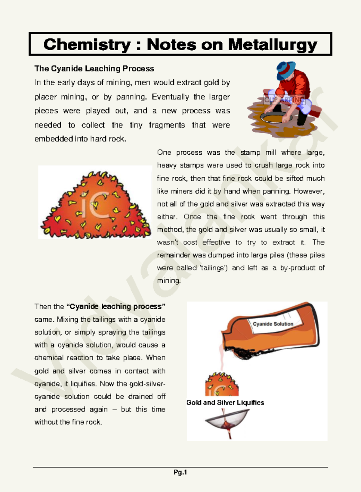 Notes on Metallurgy 1 1642763125142 - Chemistry : Notes on Metallurgy ...