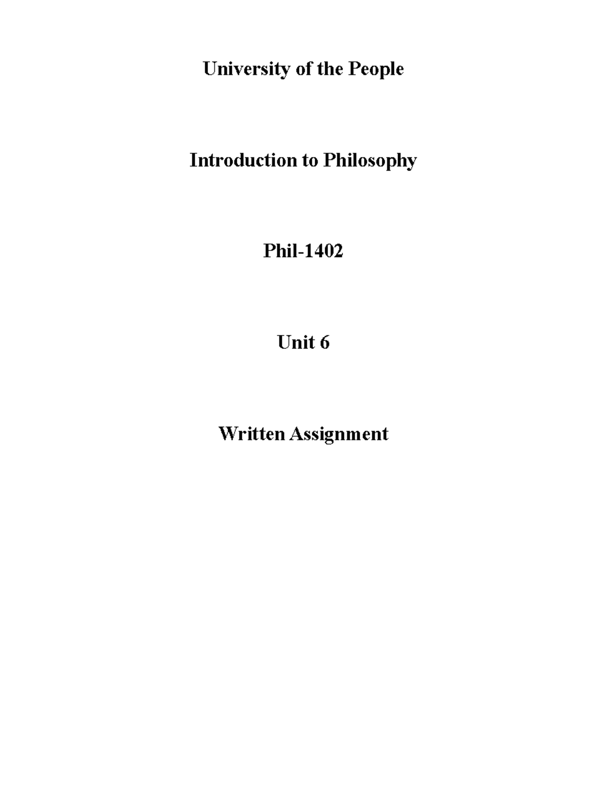 Unit 6 Written Assignment - University of the People Introduction to ...