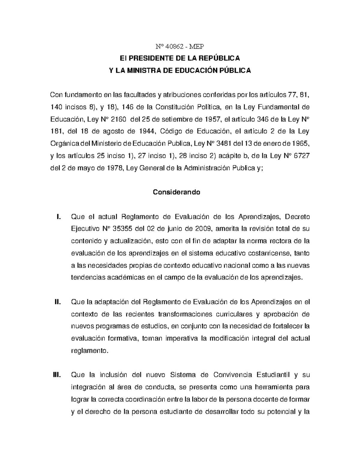 Reglamento-evaluacion-aprendizajes - El PRESIDENTE DE LA REPÚBLICA Y LA MINISTRA DE EDUCACIÓN ...