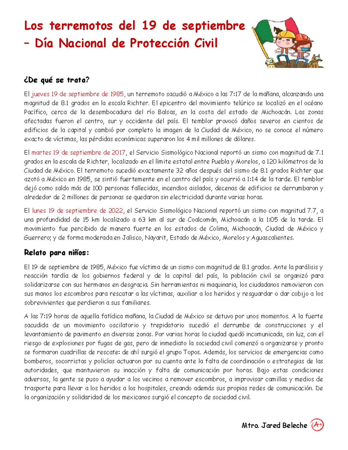 Los terremotos del 19 de septiembre, Qué es - Jared Beleche - Los ...