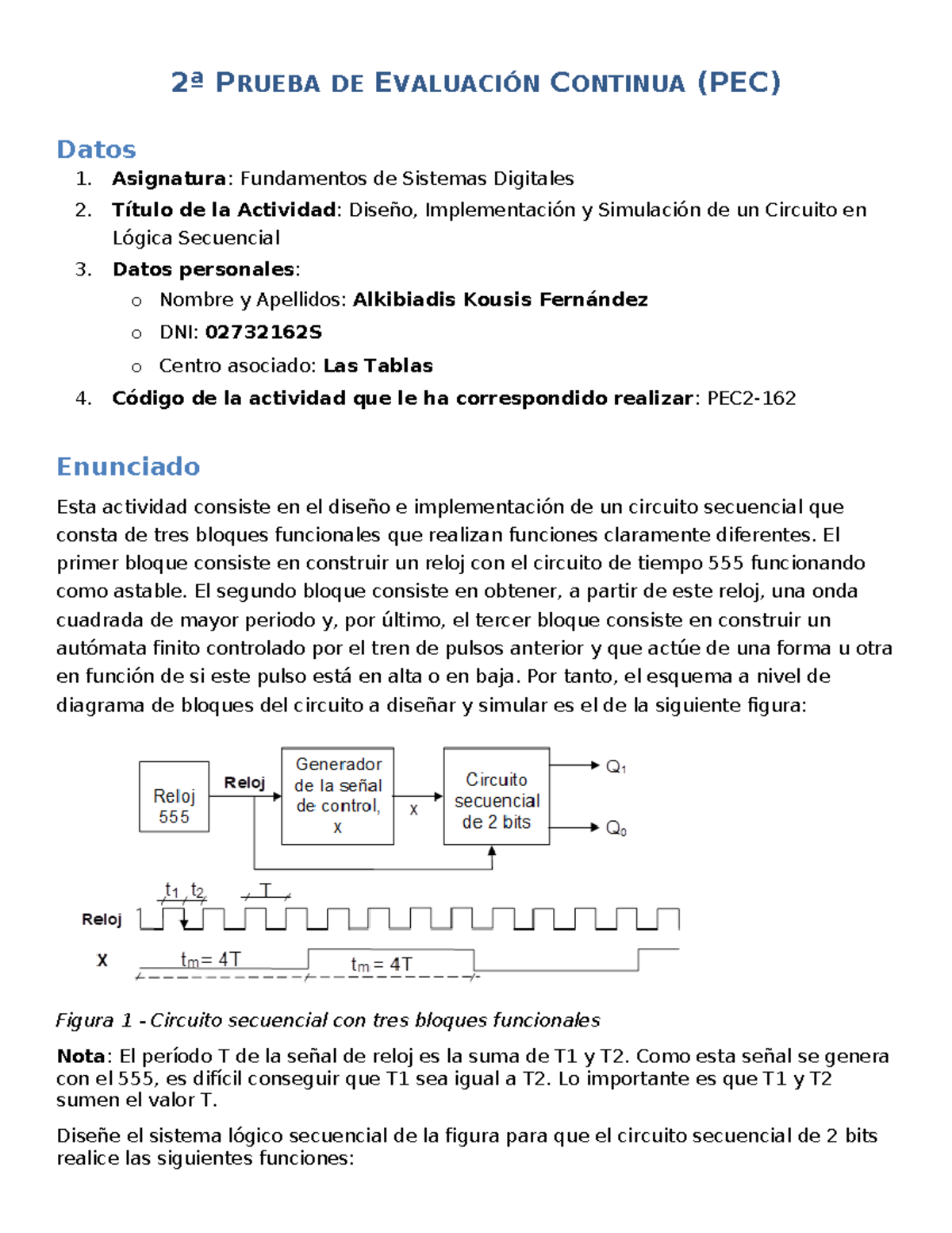 Práctica PEC2-162 - 2ª PRUEBA DE EVALUACIÓN CONTINUA (PEC) Datos Asignatura: Fundamentos de ...