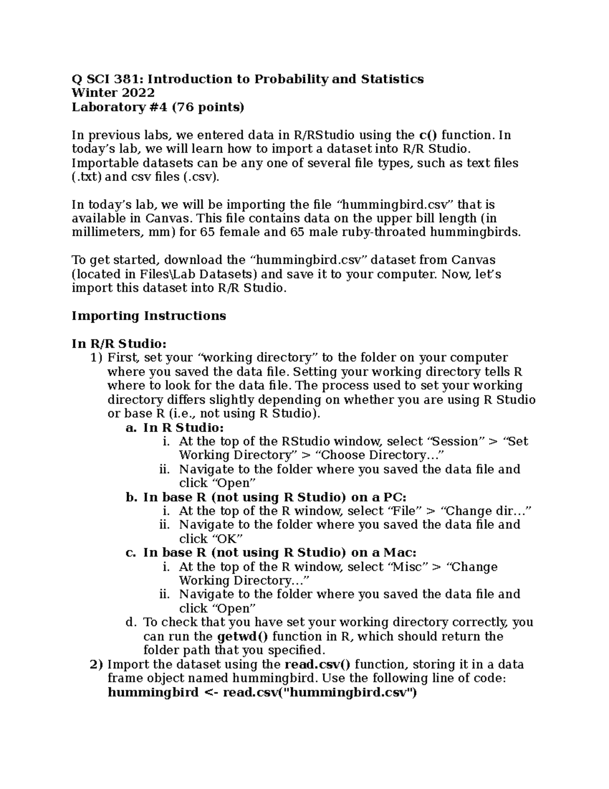 QSCI 381 Lab 4 KEY - Q SCI 381 Lab Key - Q SCI 381: Introduction to ...