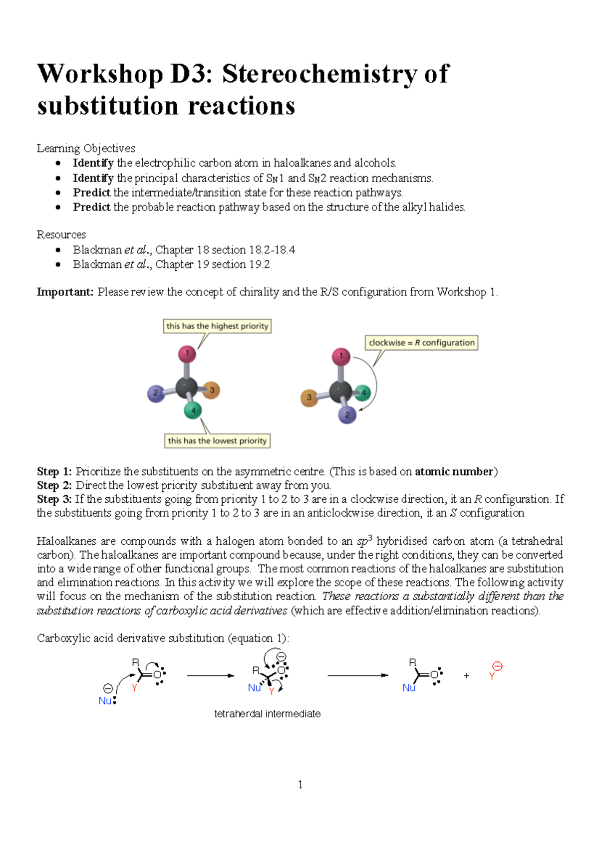 Workshop D3 - tute - Warning: TT: undefined function: 32 Workshop D3: Stereochemistry of - Studocu