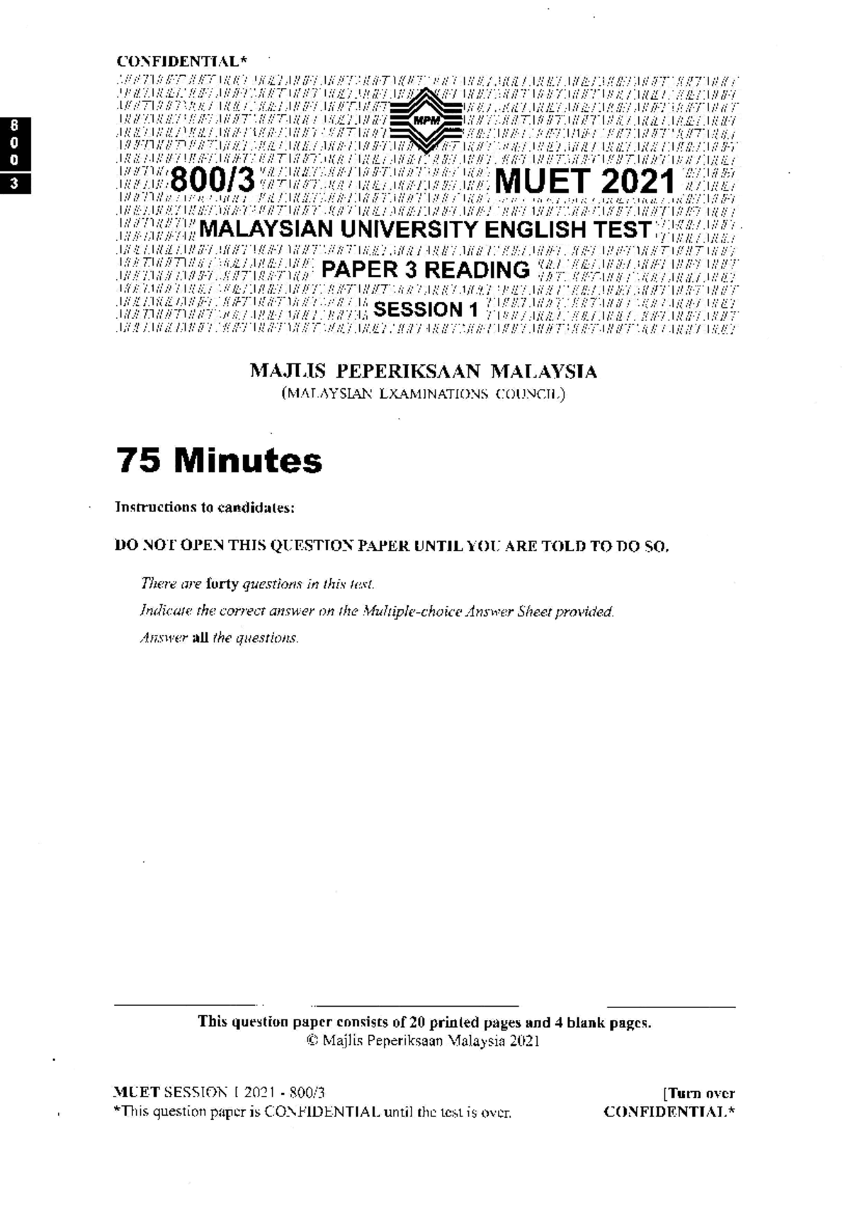 MUET Reading - Reference - Foundation English - Studocu