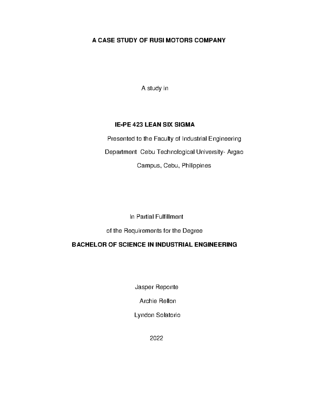 Final A-case-study-of-Rusi-Company-Reponte-Rellon-Solatorio - A CASE STUDY OF RUSI MOTORS ...