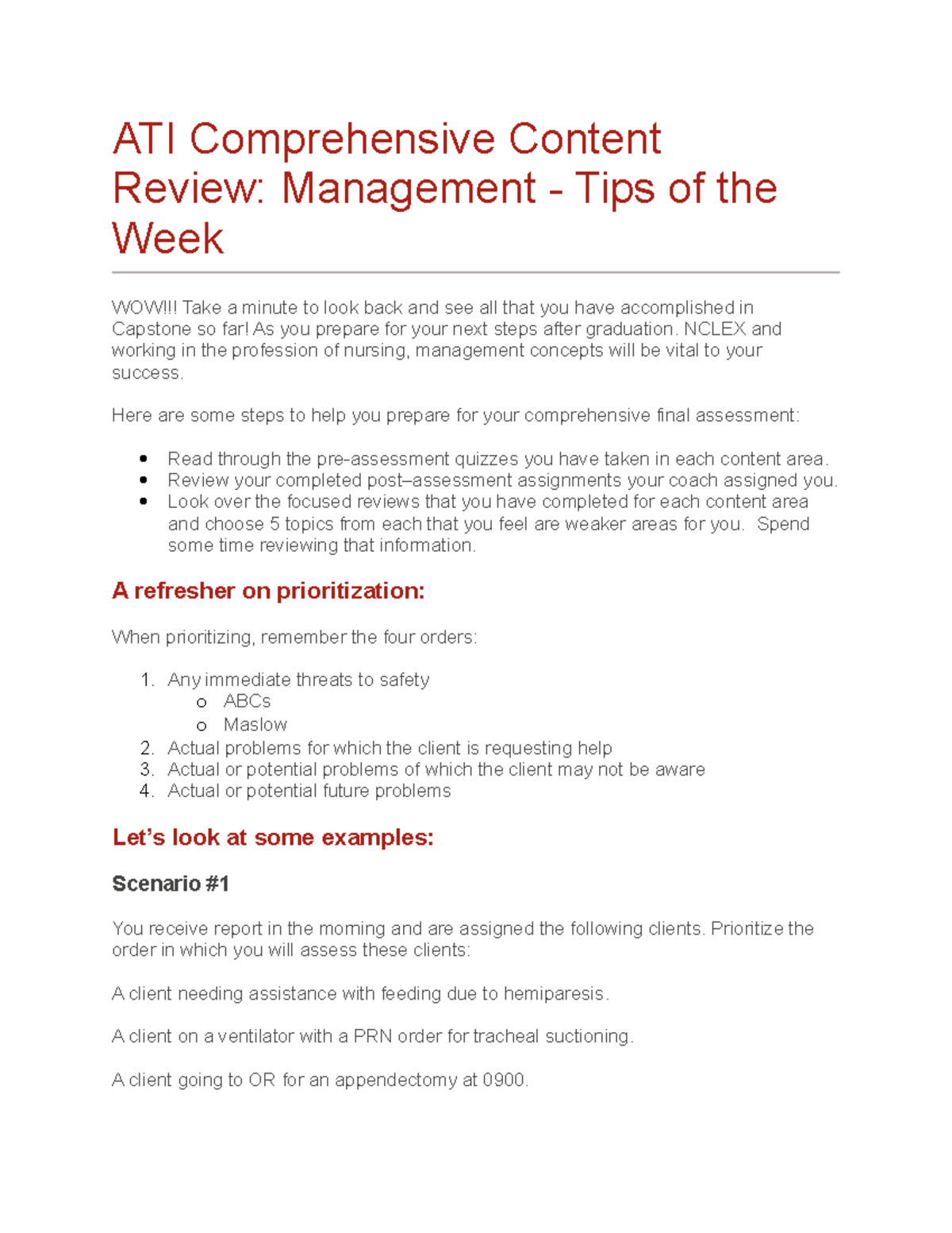 ATI Comprehensive Content Review - ATI Comprehensive Content Review ...