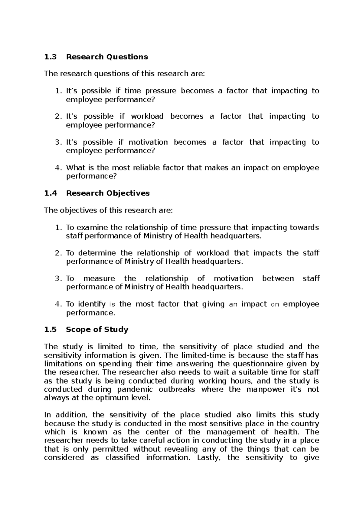 RORQ, Scope of Study and Significant of the proposed study - 1 Research ...