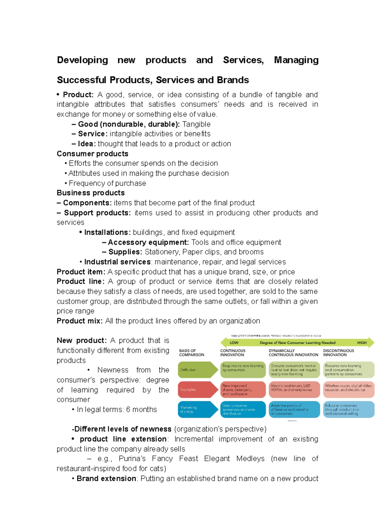 6 Developing new products and Services - Good (nondurable, durable ...