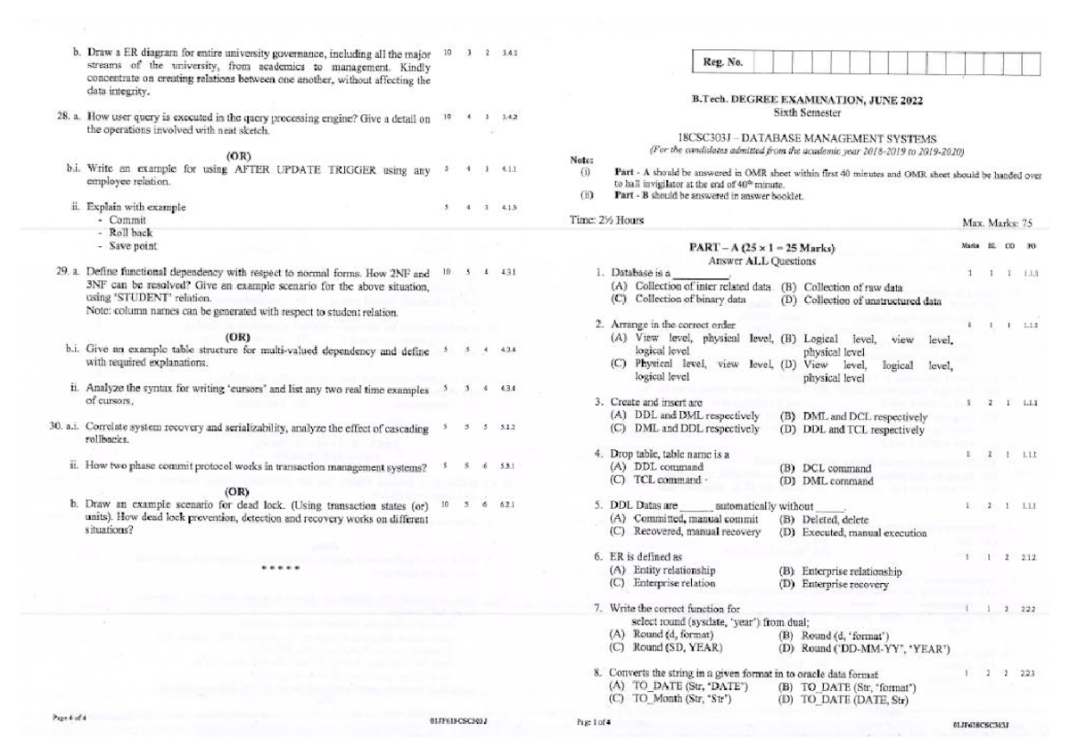 DBMS End Sem - Database Management Systems - Studocu