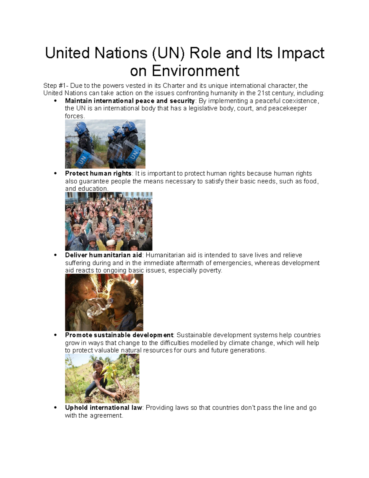 United Nations (UN) Role and Its Impact on Environment - Protect human ...