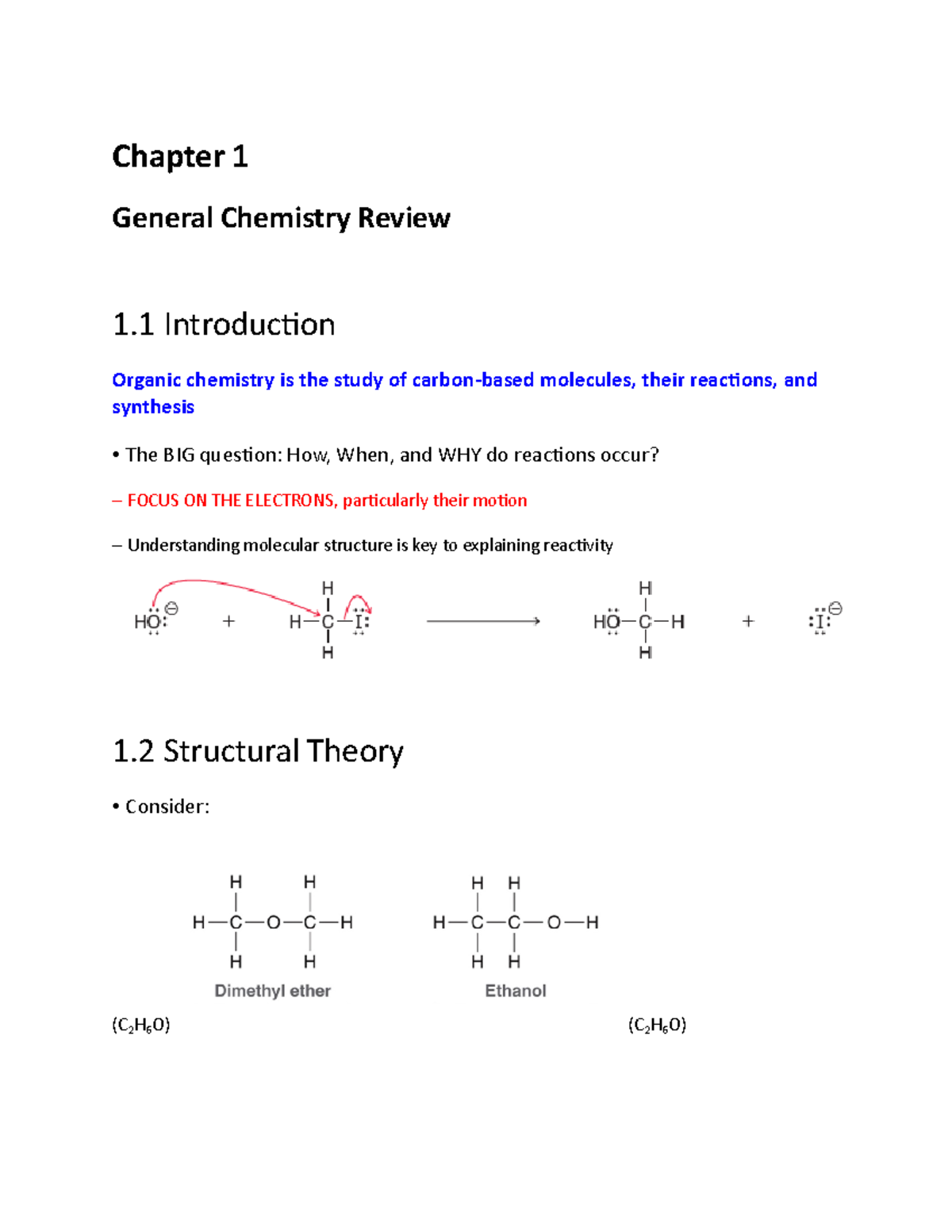 Notes 1 - Professor Brown Erin - Chapter 1 General Chemistry Review 1 ...