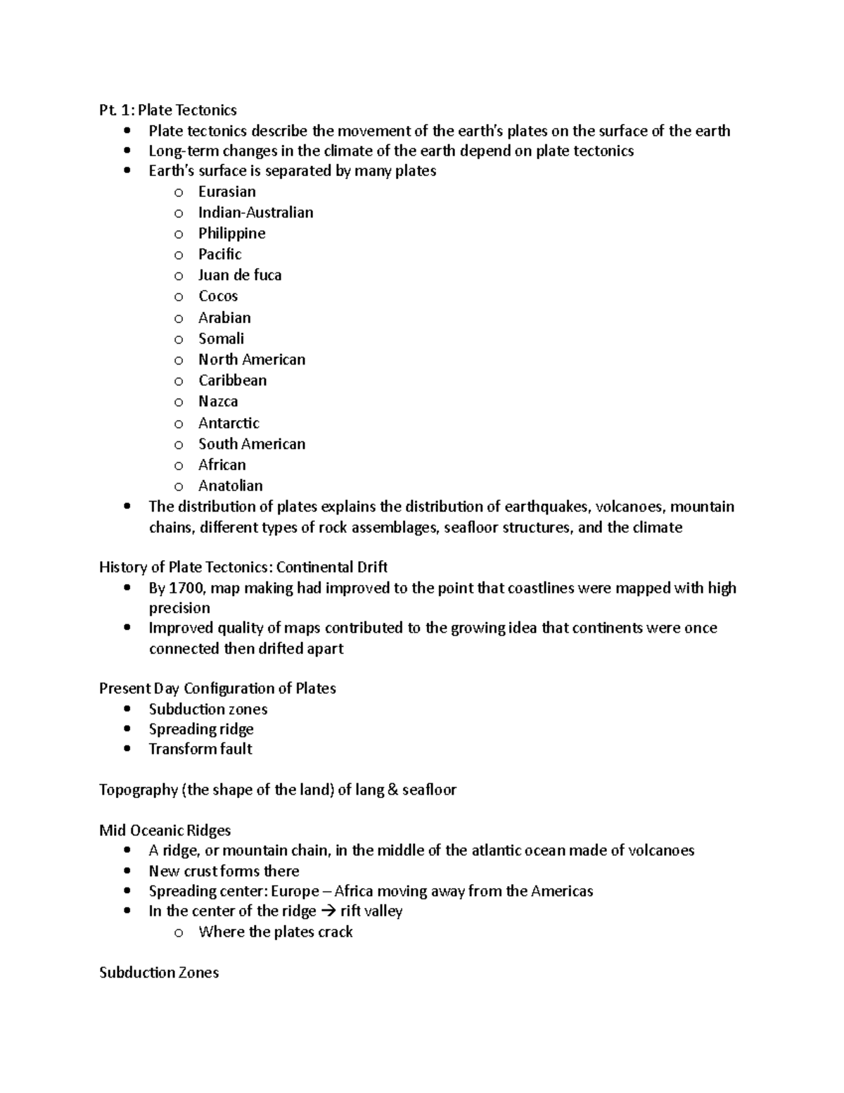 Studocu pt. 1 and 2 notes - Pt. 1: Plate Tectonics Plate tectonics ...