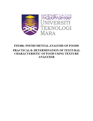 LAB Report 2 (FAT) - fat analysis - FST306: FOOD ANALYSIS LAB REPORT 2 ...