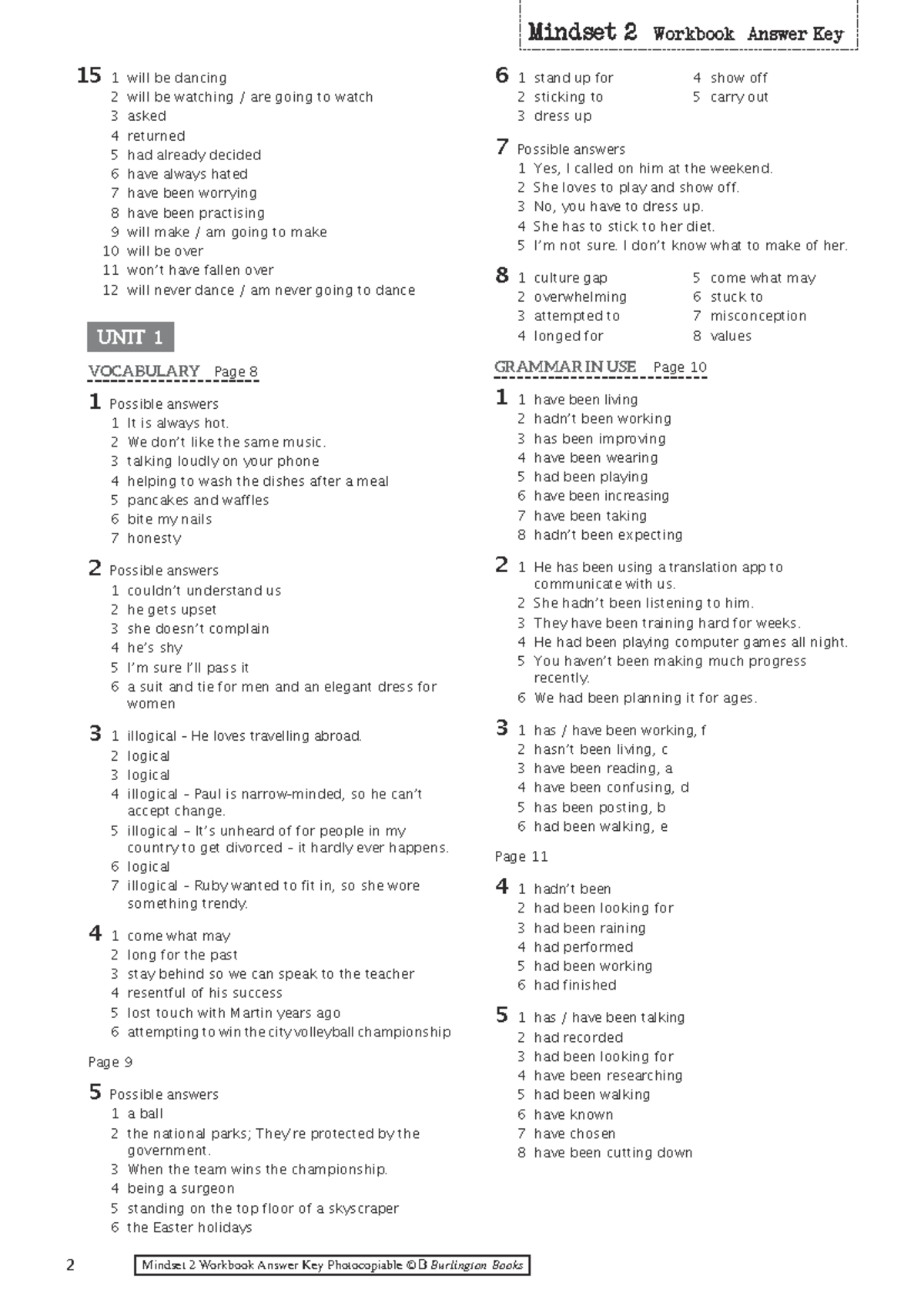 Mindset 2 Workbook Answer KEY-2-3 - 2 Mindset 2 Workbook Answer Key ...