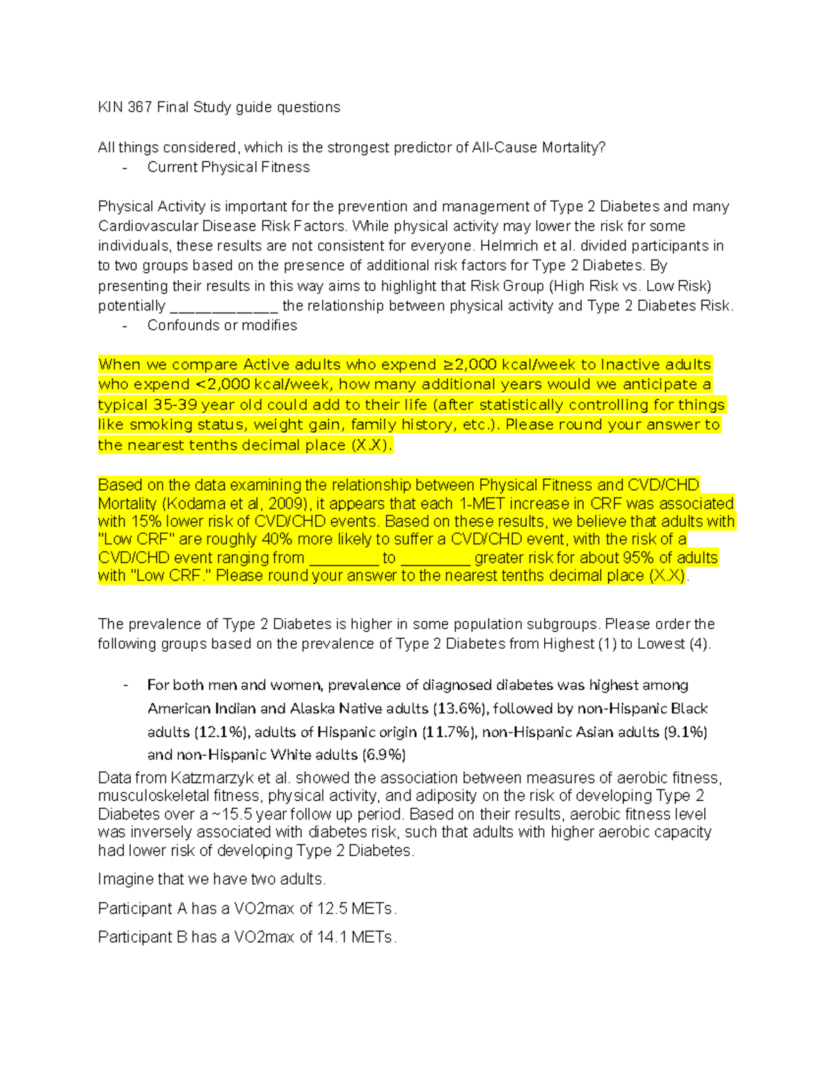 KIN 367 Final Study guide questions - KIN 367 Final Study guide ...