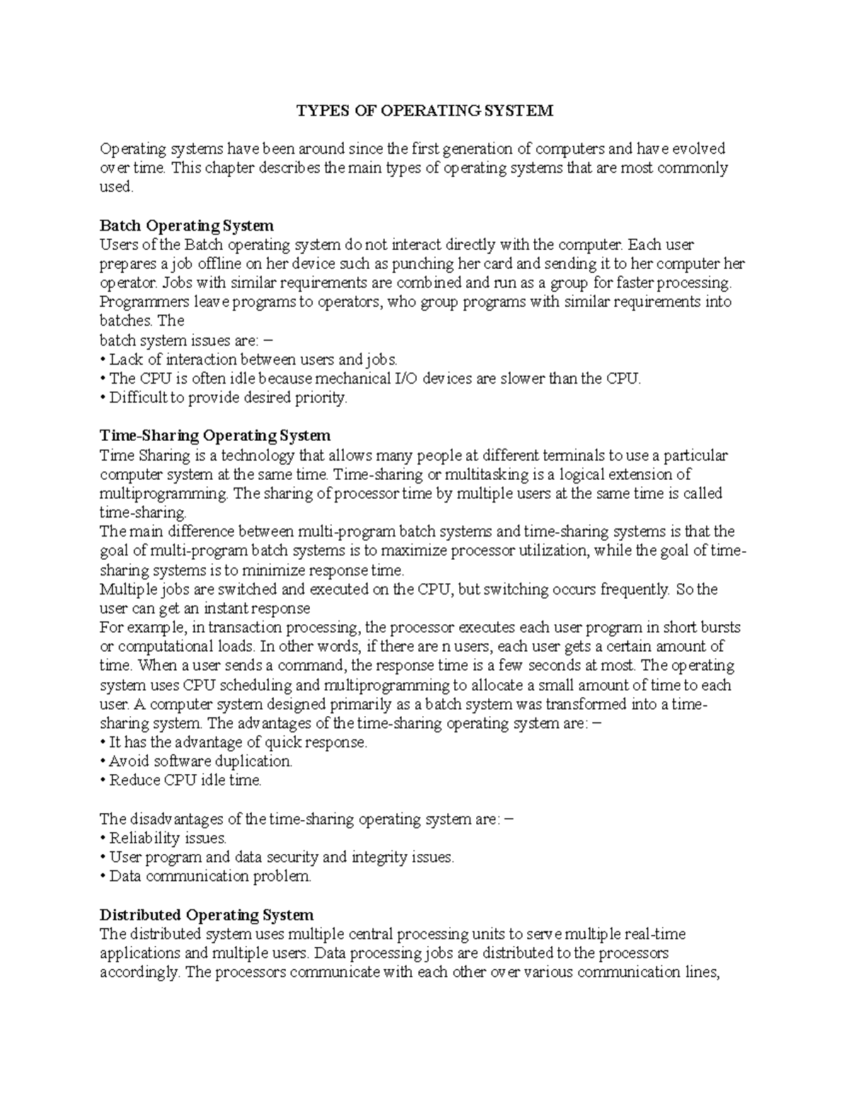 Types OF Operating System - TYPES OF OPERATING SYSTEM Operating systems ...