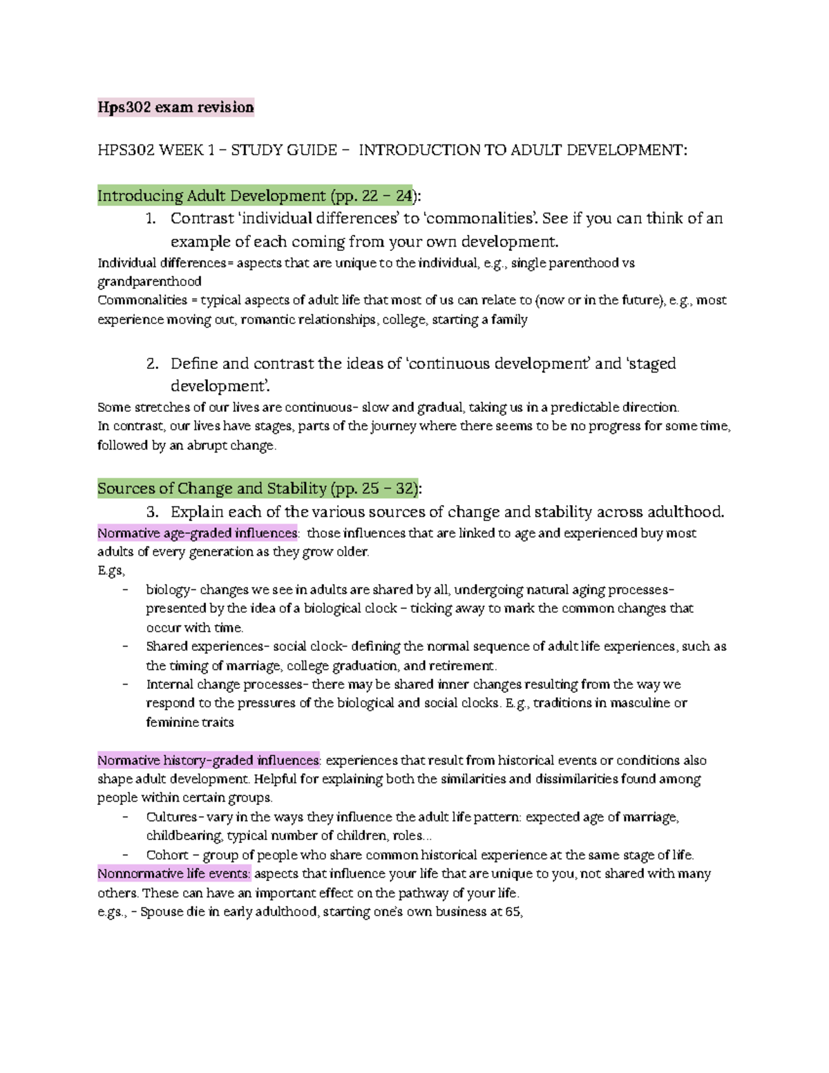 Hps302 exam revision - Hps302 exam revision HPS302 WEEK 1 – STUDY GUIDE ...