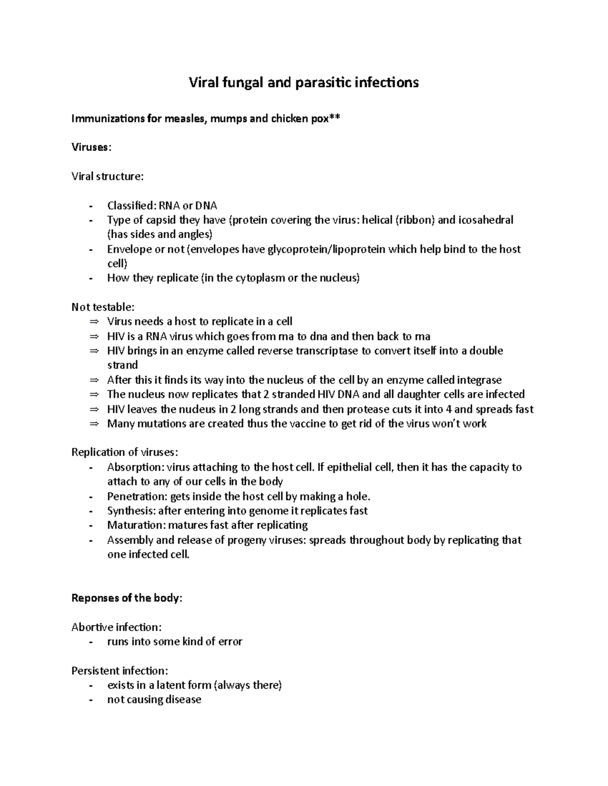 Viral fungal and parasitic infections - Viral fungal and parasitic ...