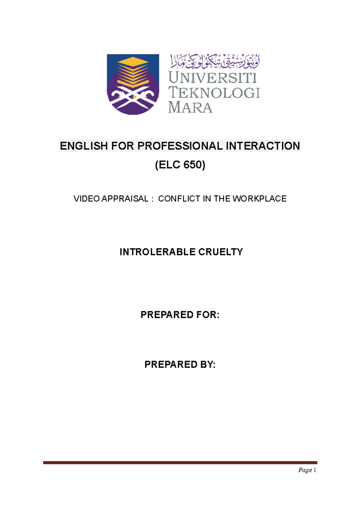 ELC 650 - sample essay - ENGLISH FOR PROFESSIONAL INTERACTION (ELC 650 ...