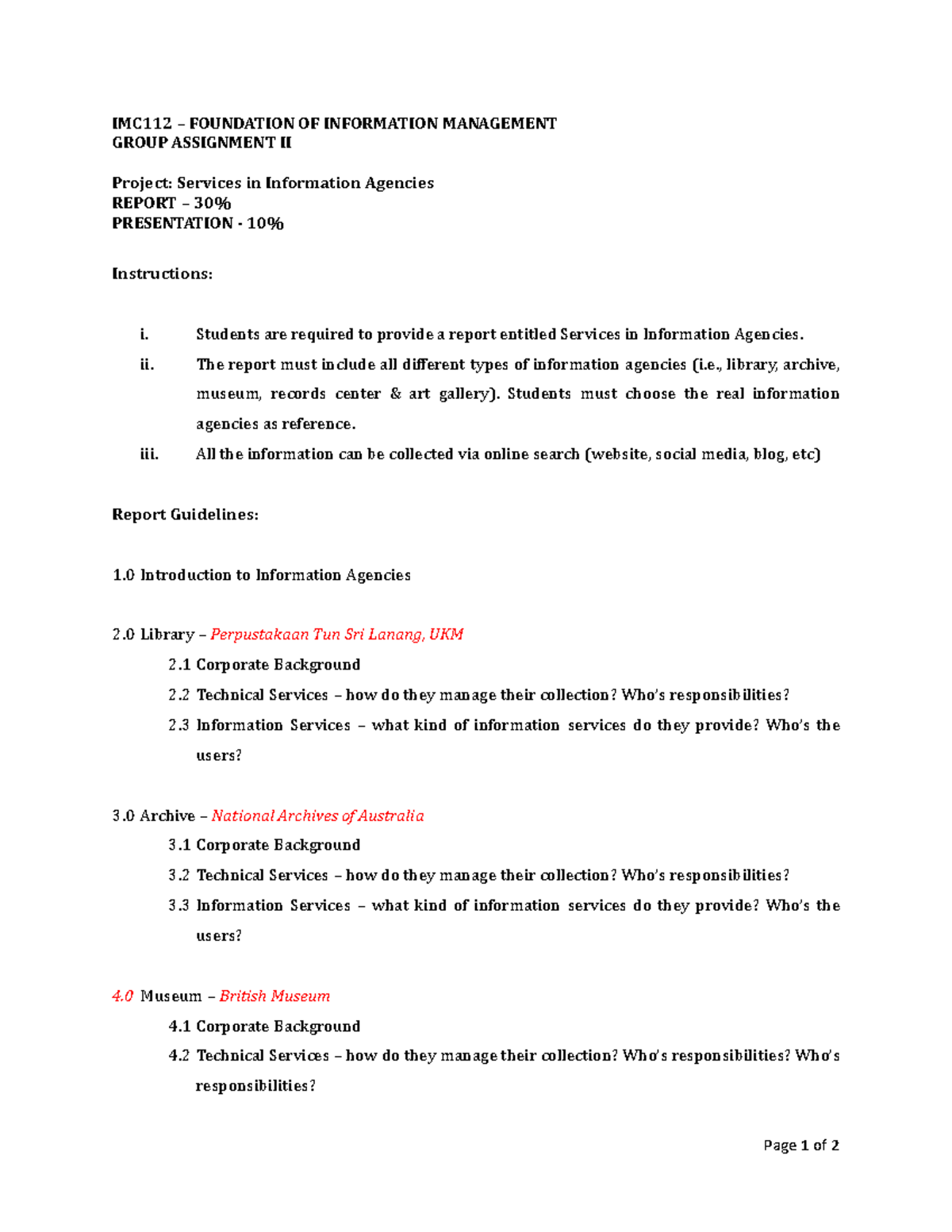 IMC112 - Group Assignment Guidelines - Page 1 of 2 IMC 112 – FOUNDATION ...