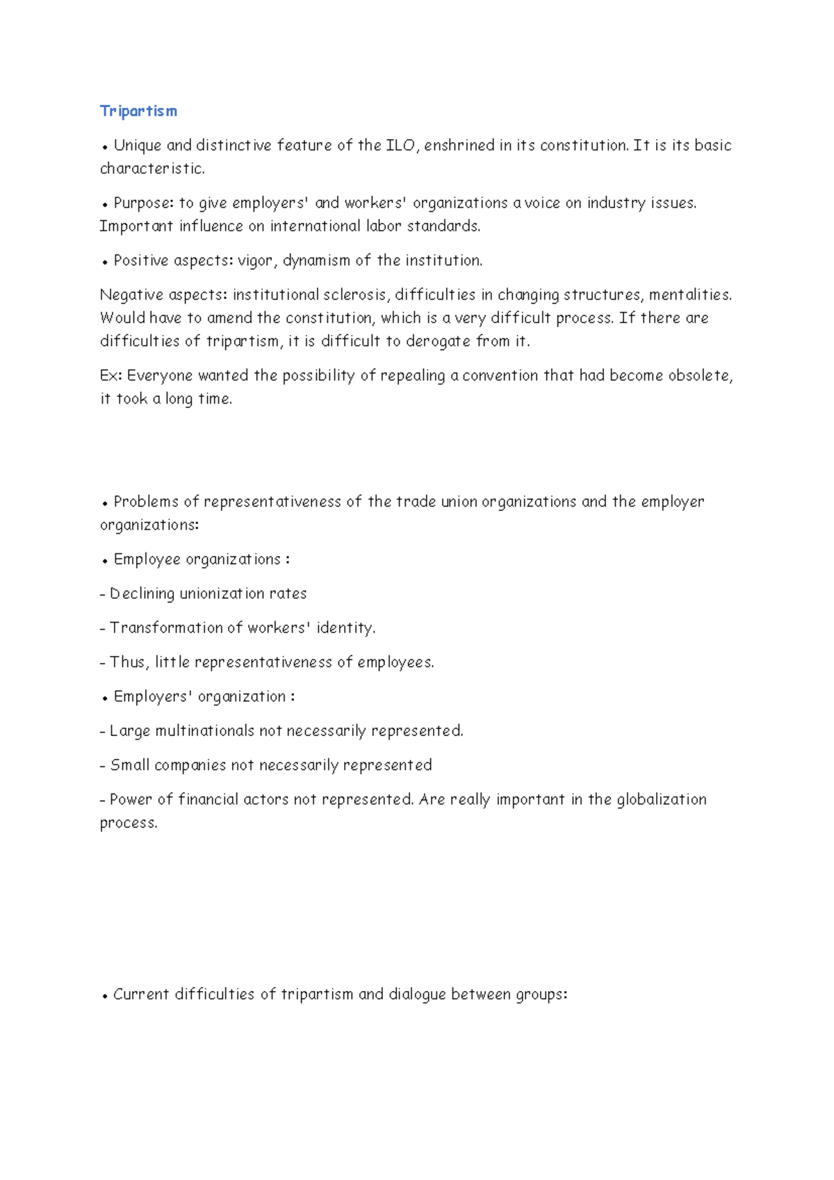 Tripartism 2 - Summaries Labor law University of Memphis - Tripartism ...