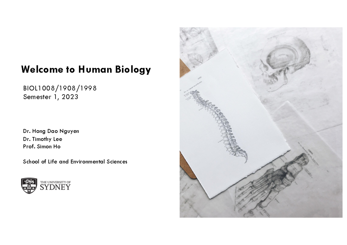 Human Biology Intro Lecture 2023 version 2 - Welcome to Human Biology ...