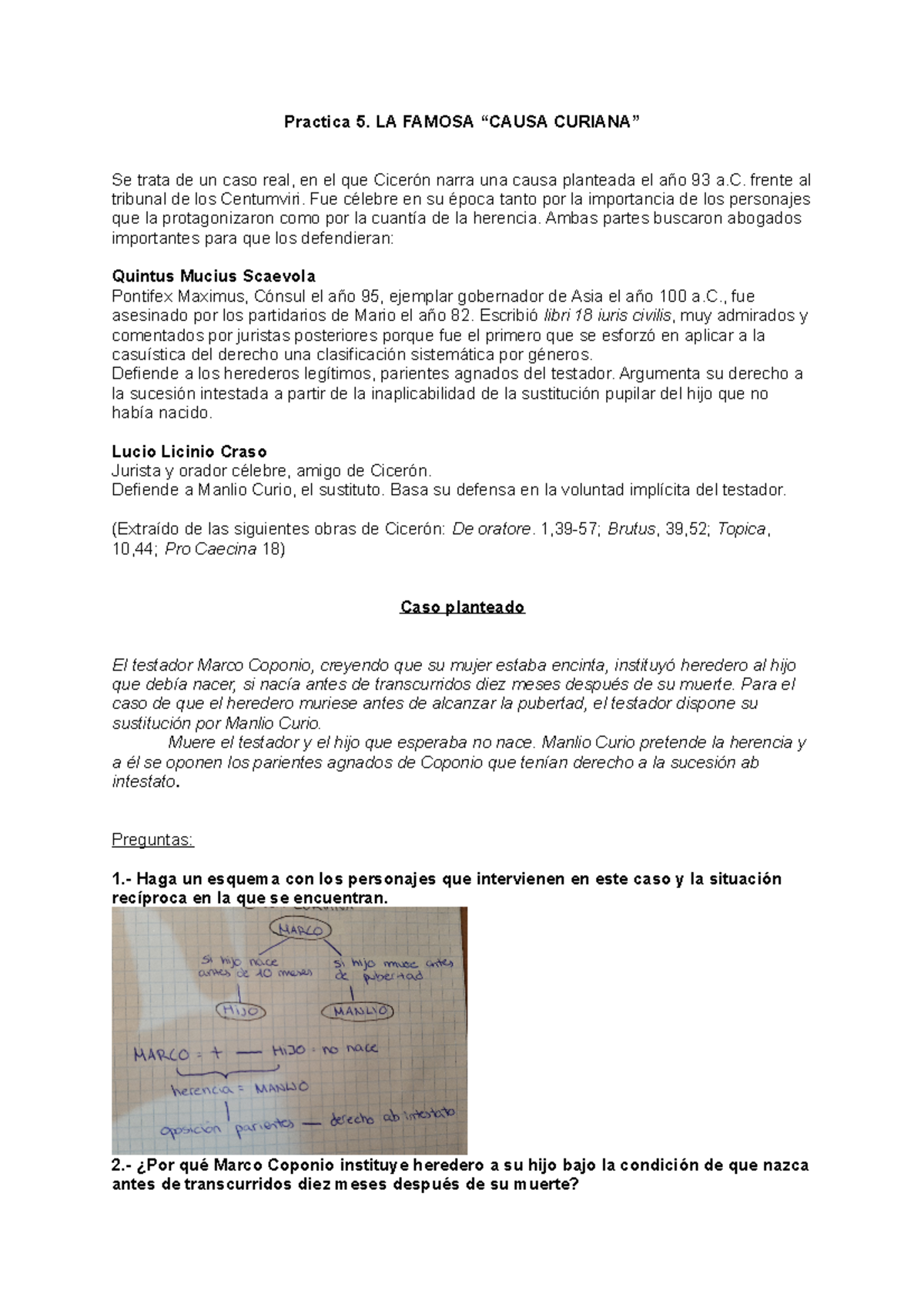 Causa Curiana - c.c - Practica 5. LA FAMOSA “CAUSA CURIANA” Se trata de ...