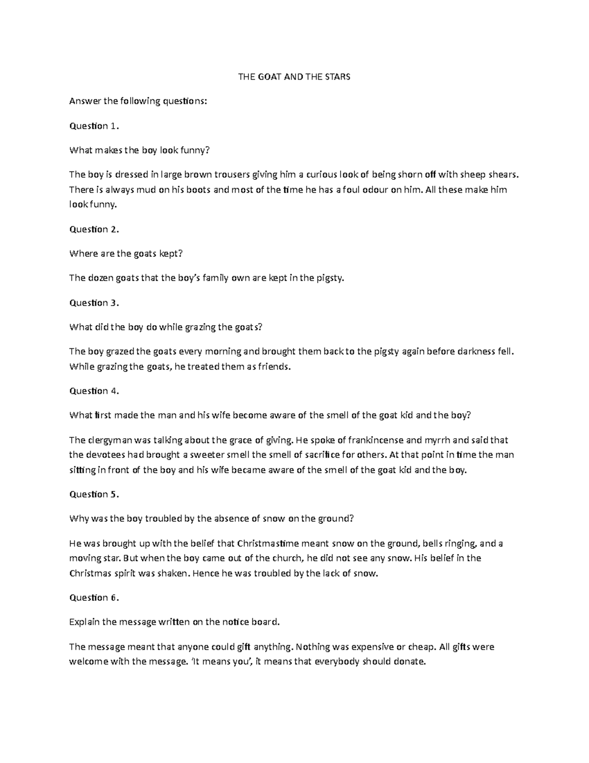 THE GOAT AND TH-WPS Office - THE GOAT AND THE STARS Answer the ...