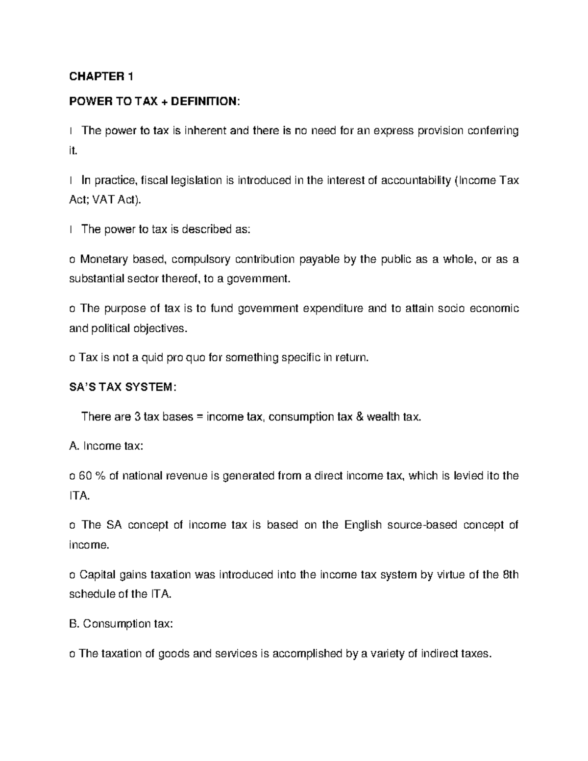 Chapter 1 Taxation AND Interpretation IN South Africa - CHAPTER 1 POWER ...