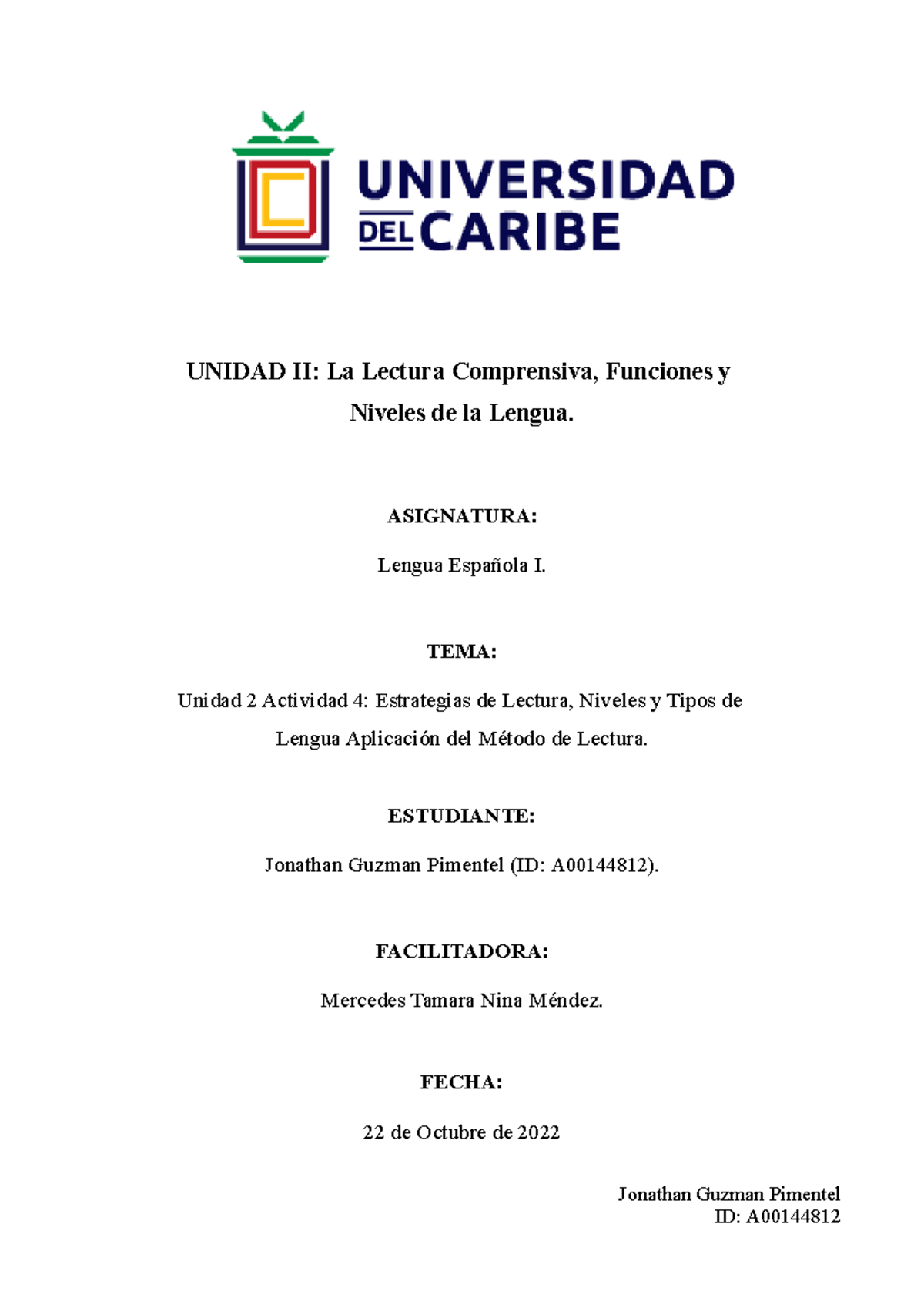 Guzman Pimentel-Jonathan Unidad 2 Actividad 4 - Estrategias de Lectura ...