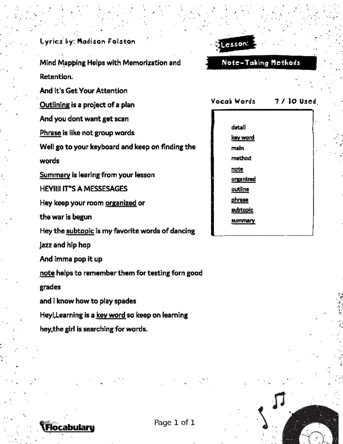Lyric-Lab-by-Madison-Folston - Page 1 of - Studocu