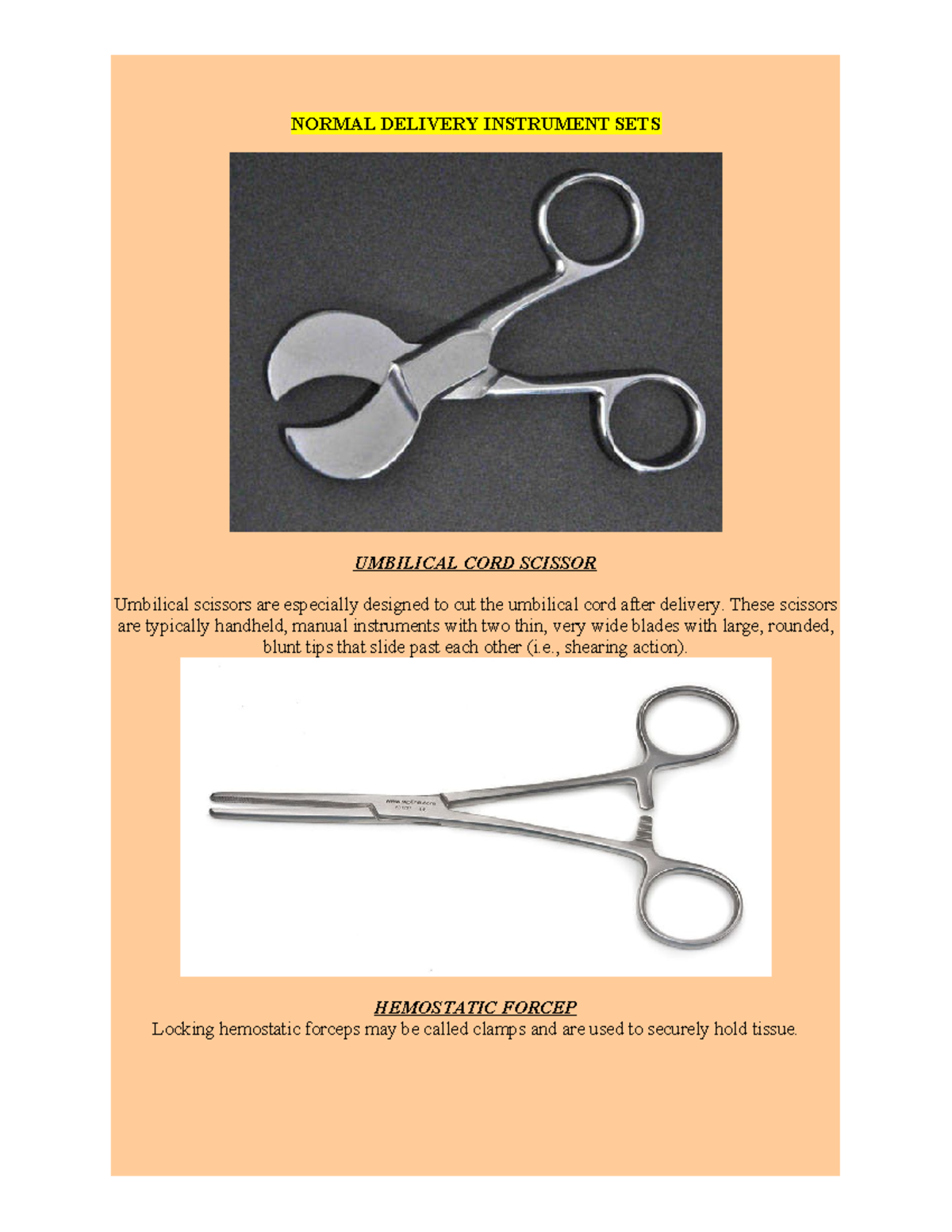 Instruments used in Vaginal & C-section delivery - NORMAL DELIVERY ...