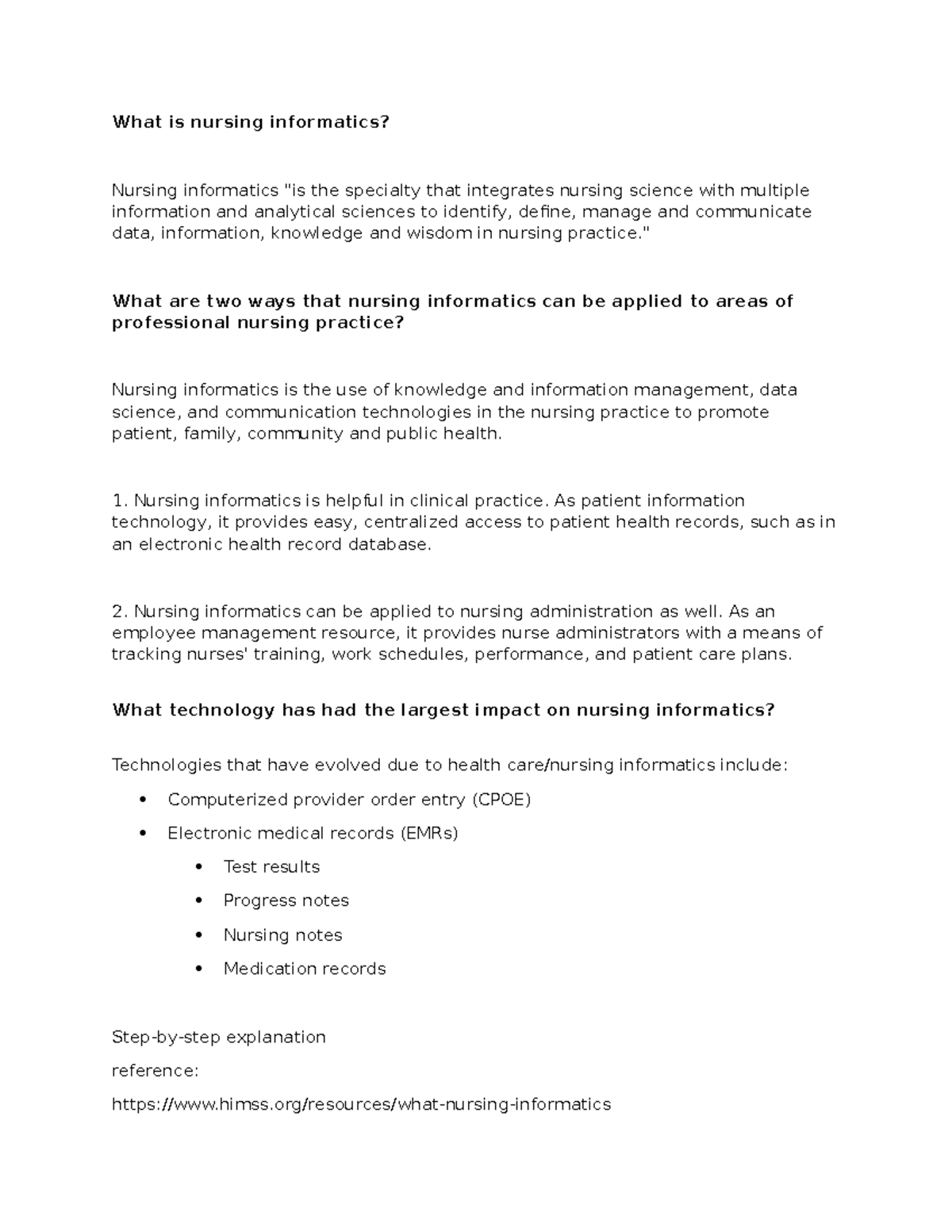 What is nursing informatics - What is nursing informatics? Nursing ...