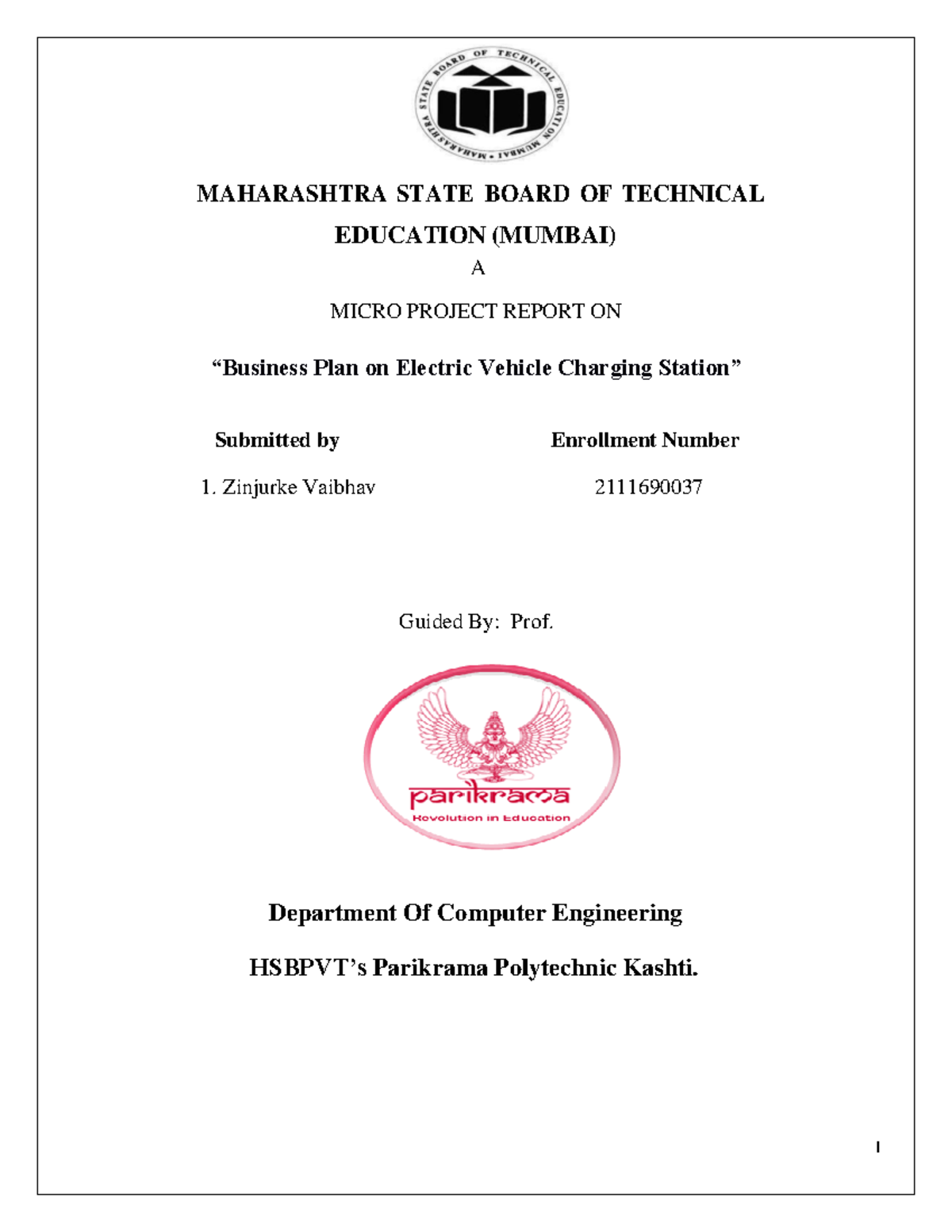 Ede micro project 2024 - MAHARASHTRA STATE BOARD OF TECHNICAL EDUCATION ...