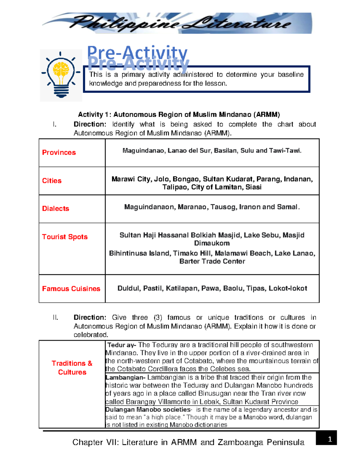 Activity-7-LITE001 - Literature - Activity 1: Autonomous Region of ...