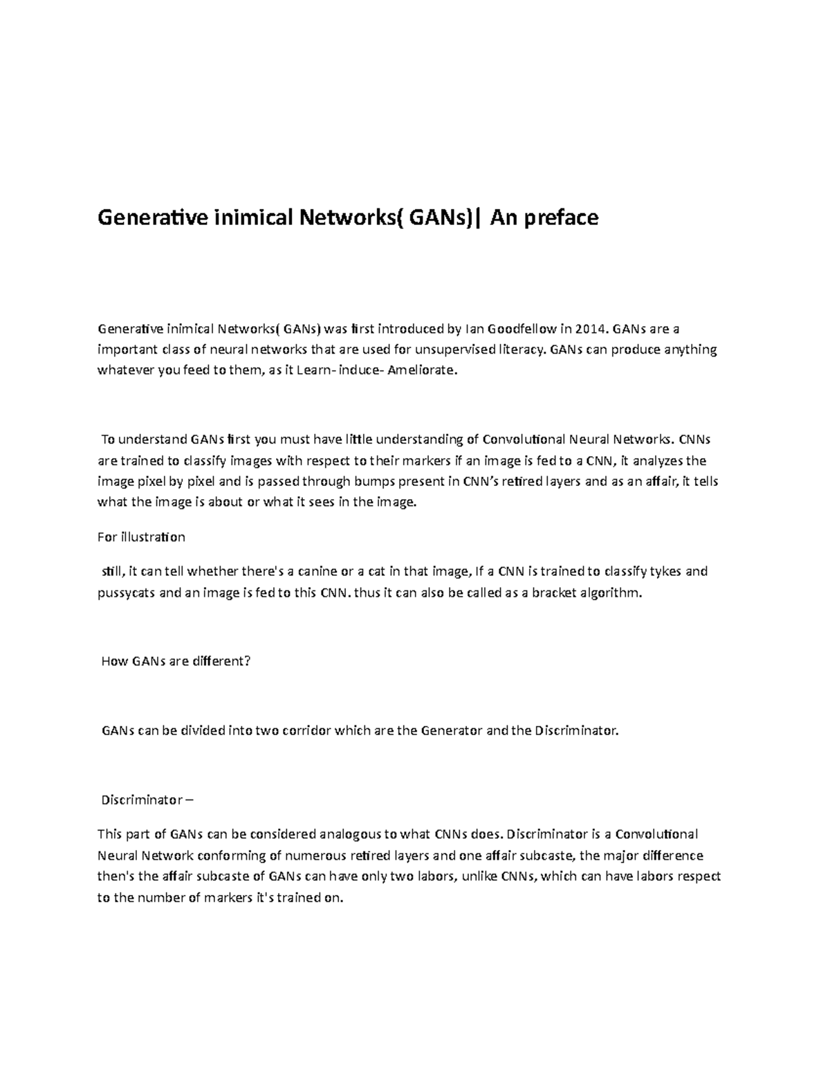 Generative inimical Networks( GANs) An preface - Generative inimical ...