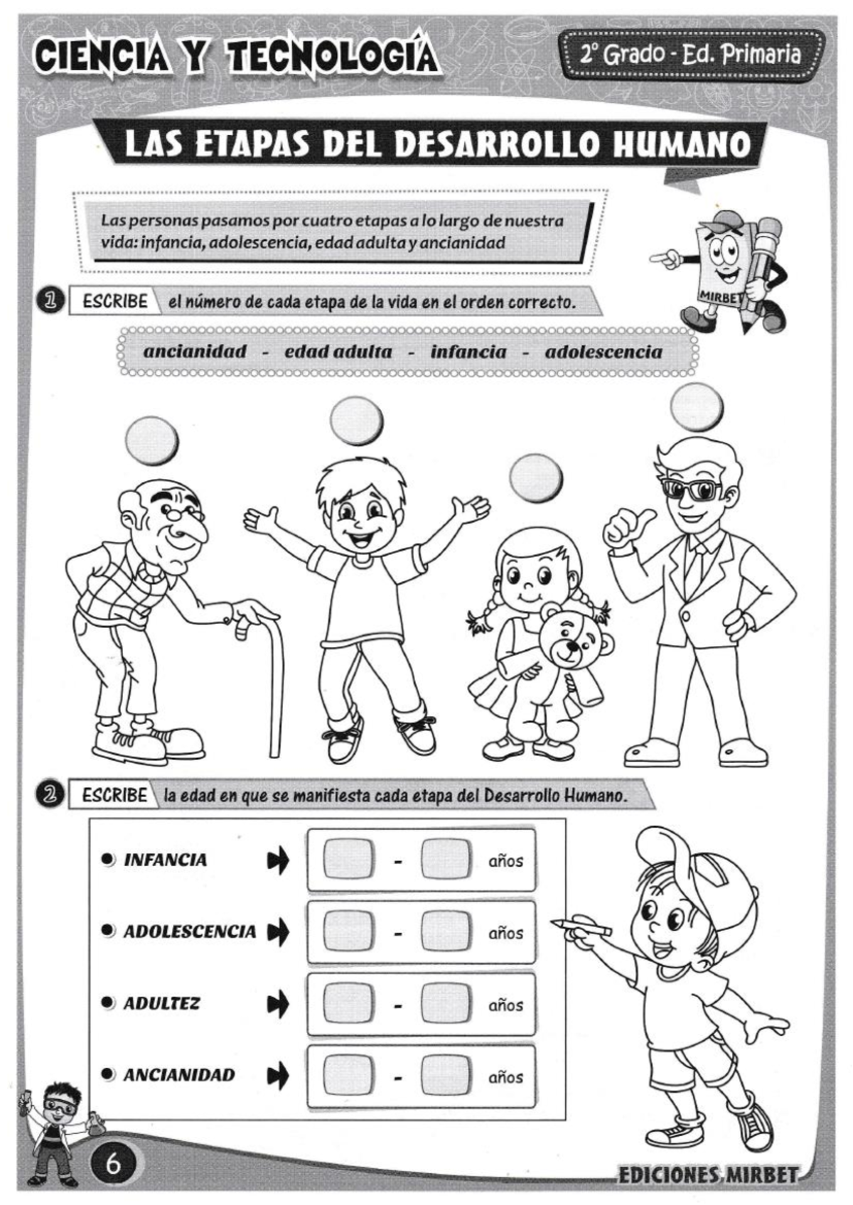 Ficha Etapas Del Desarrollo Humano Cy T 2do Primaria Mint Educación