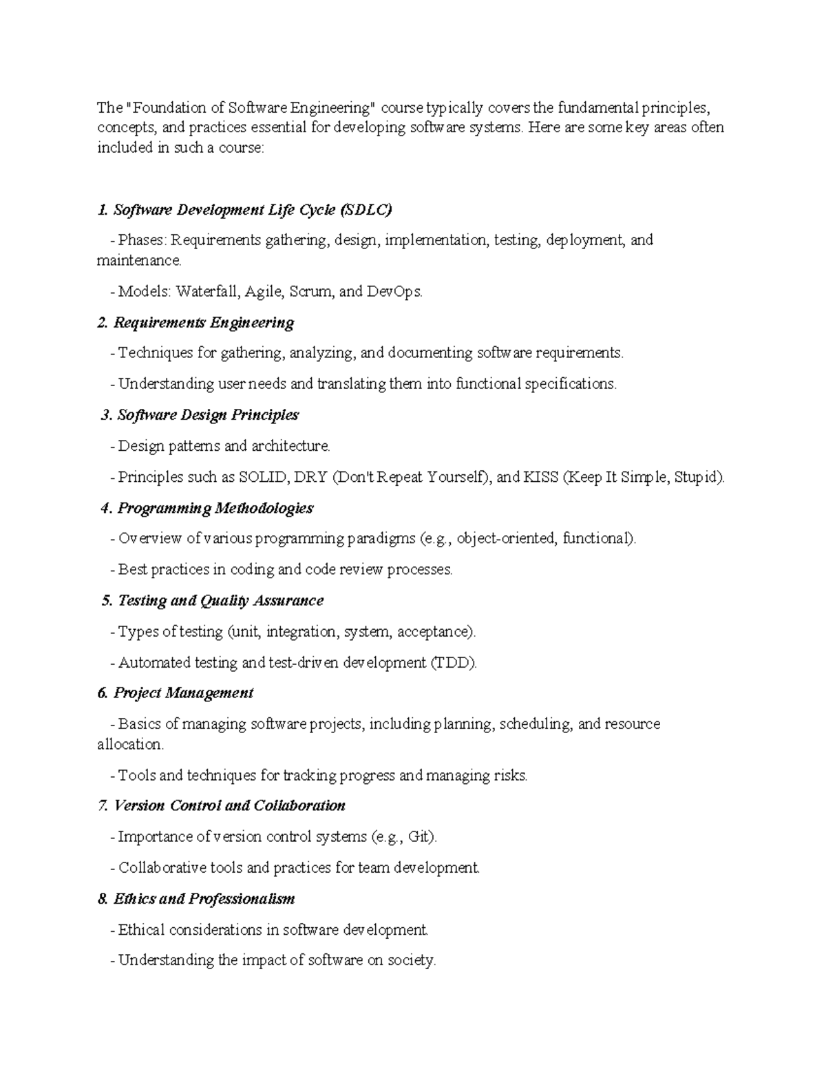 Foundation SE 2024 - The "Foundation of Software Engineering" course ...