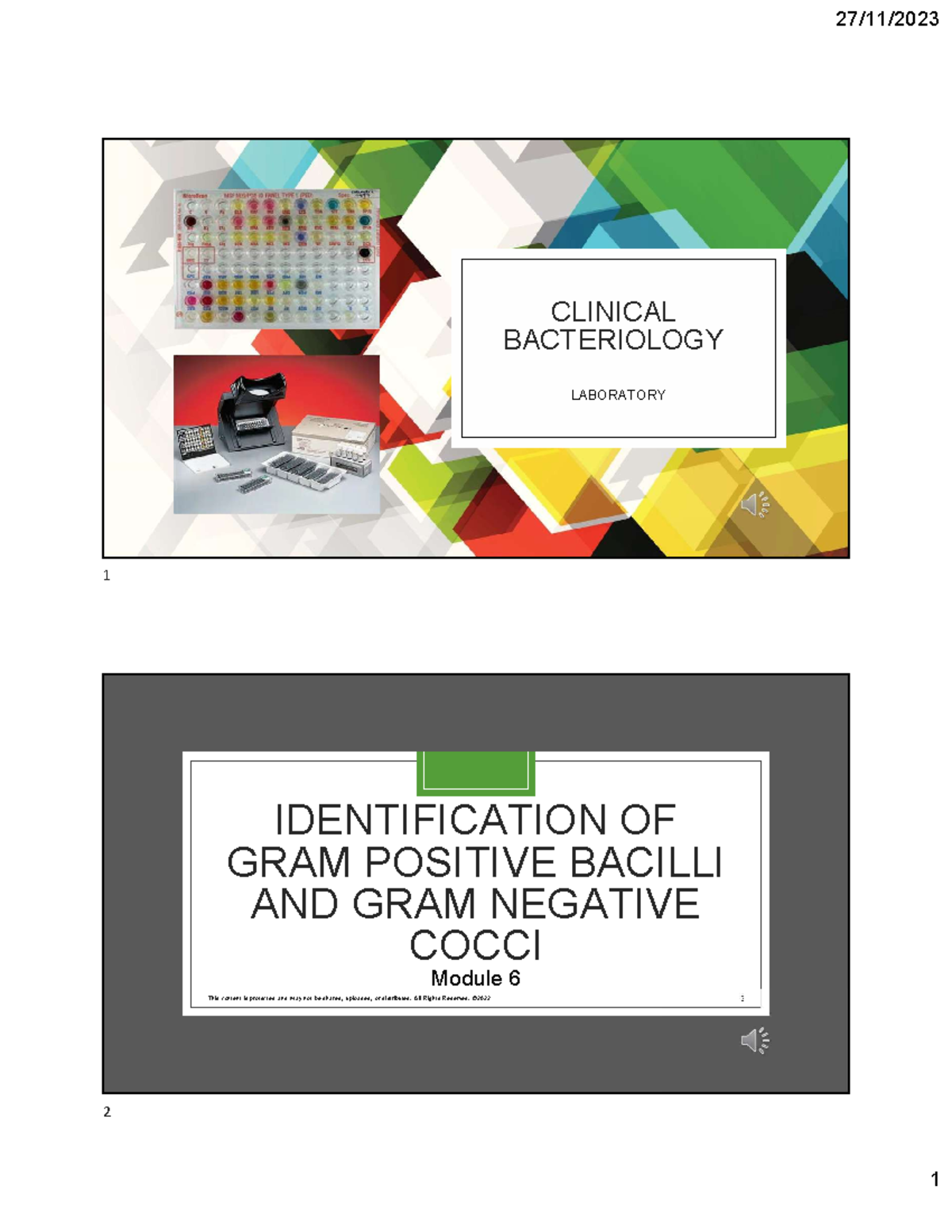M6 LAB PPT Gram Pos Rod - CLINICAL BACTERIOLOGY LABORATORY ...