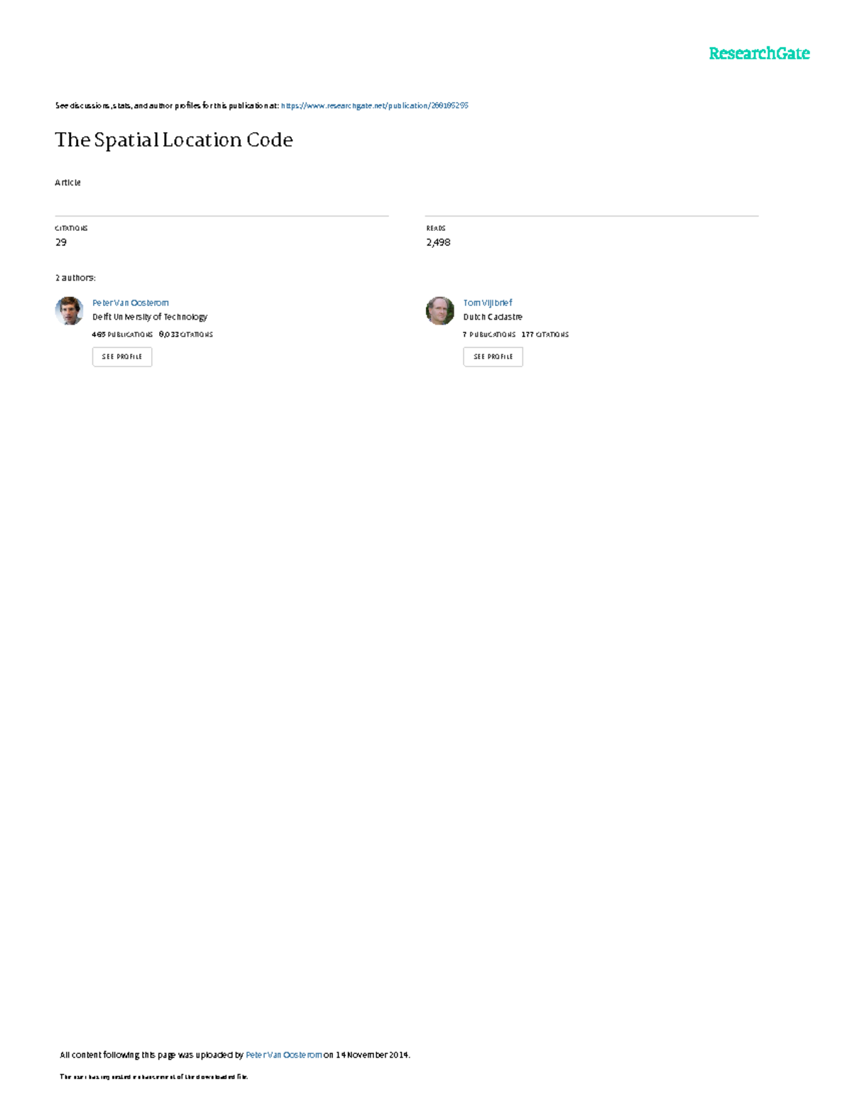 The Spatial Location Code - See discussions, stats, and author profiles ...