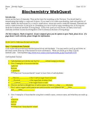 Lab Identifying Nutrients - Bio 103 - Bishop State - Studocu