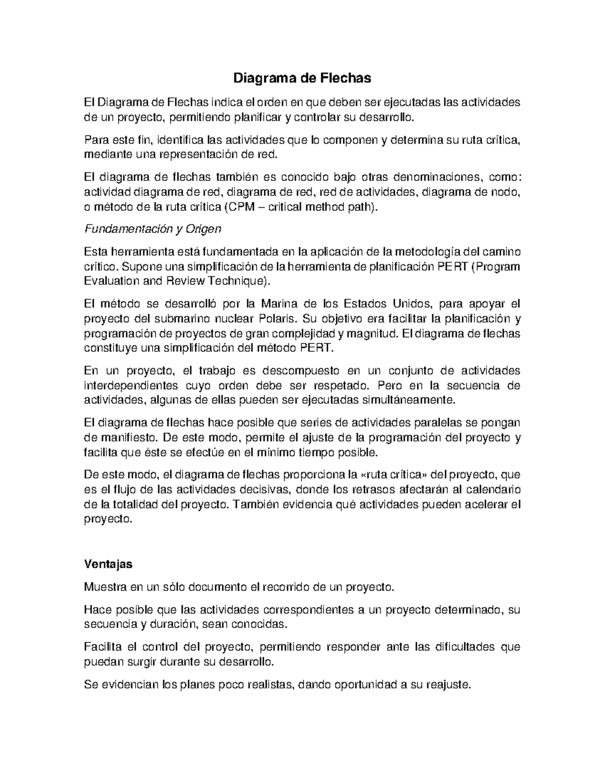 Diagrama de Flechas - Tarea - Diagrama de Flechas El Diagrama de ...