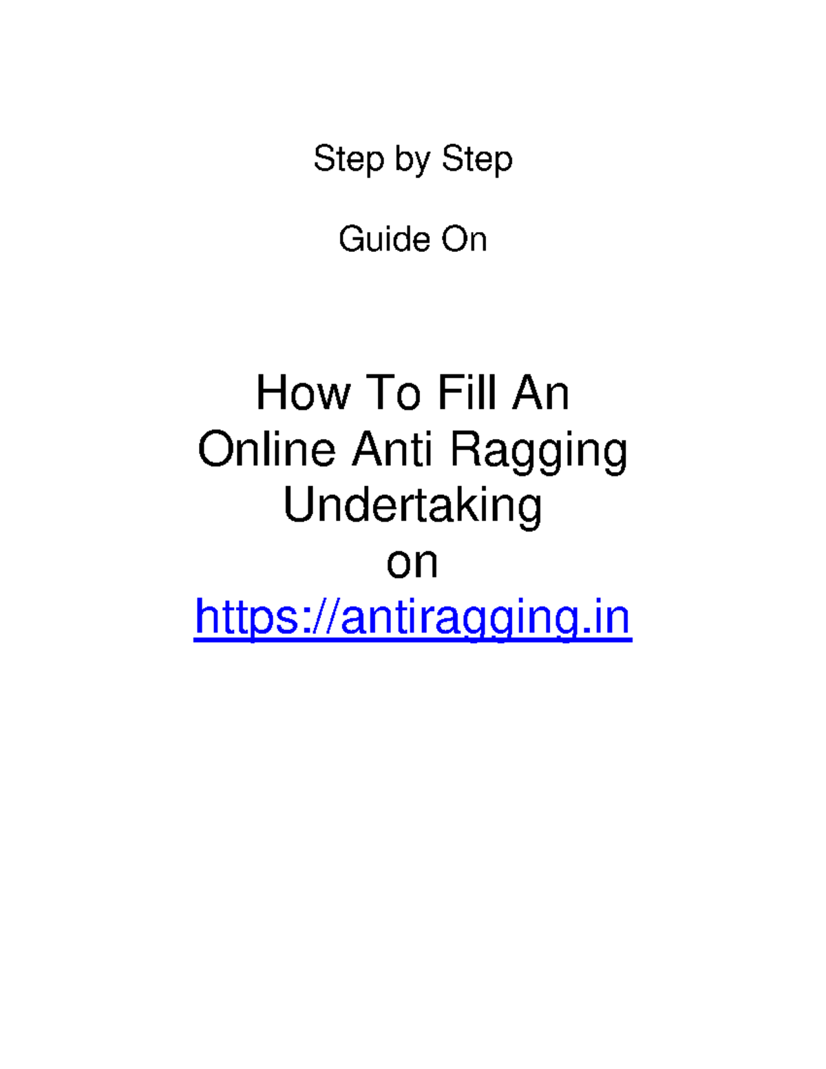 Anti - Ragging (1) - sdasd - Step by Step Guide On How To Fill An ...