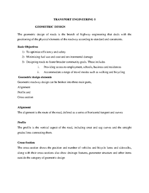 Transport-1-2 - Diploma civil engineering notes module 2 - TRANSPORT ...