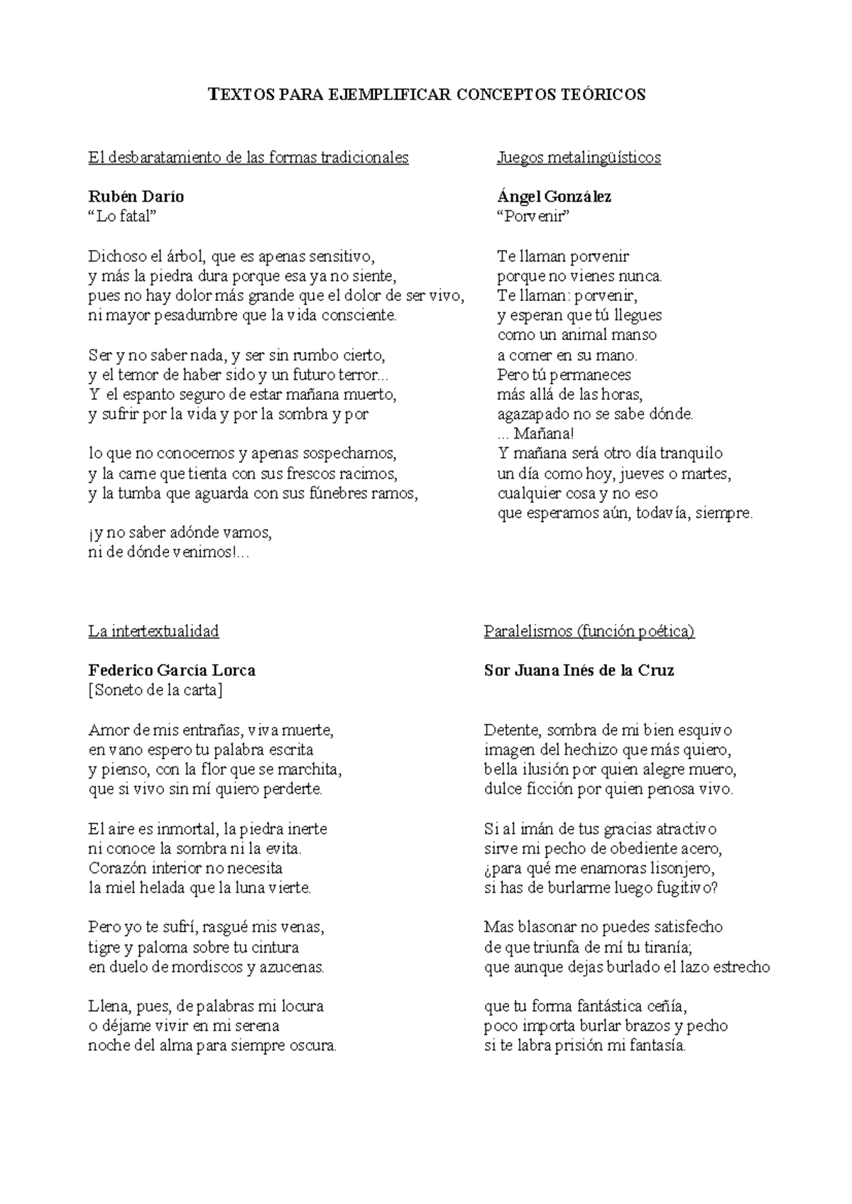 Textos para ejemplificar conceptos teóricos (1) - TEXTOS PARA ...