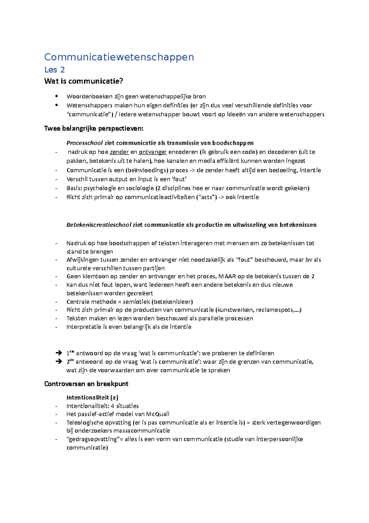 Communicatiewetenschappen - ..) - Teksten maken en lezen worden ...