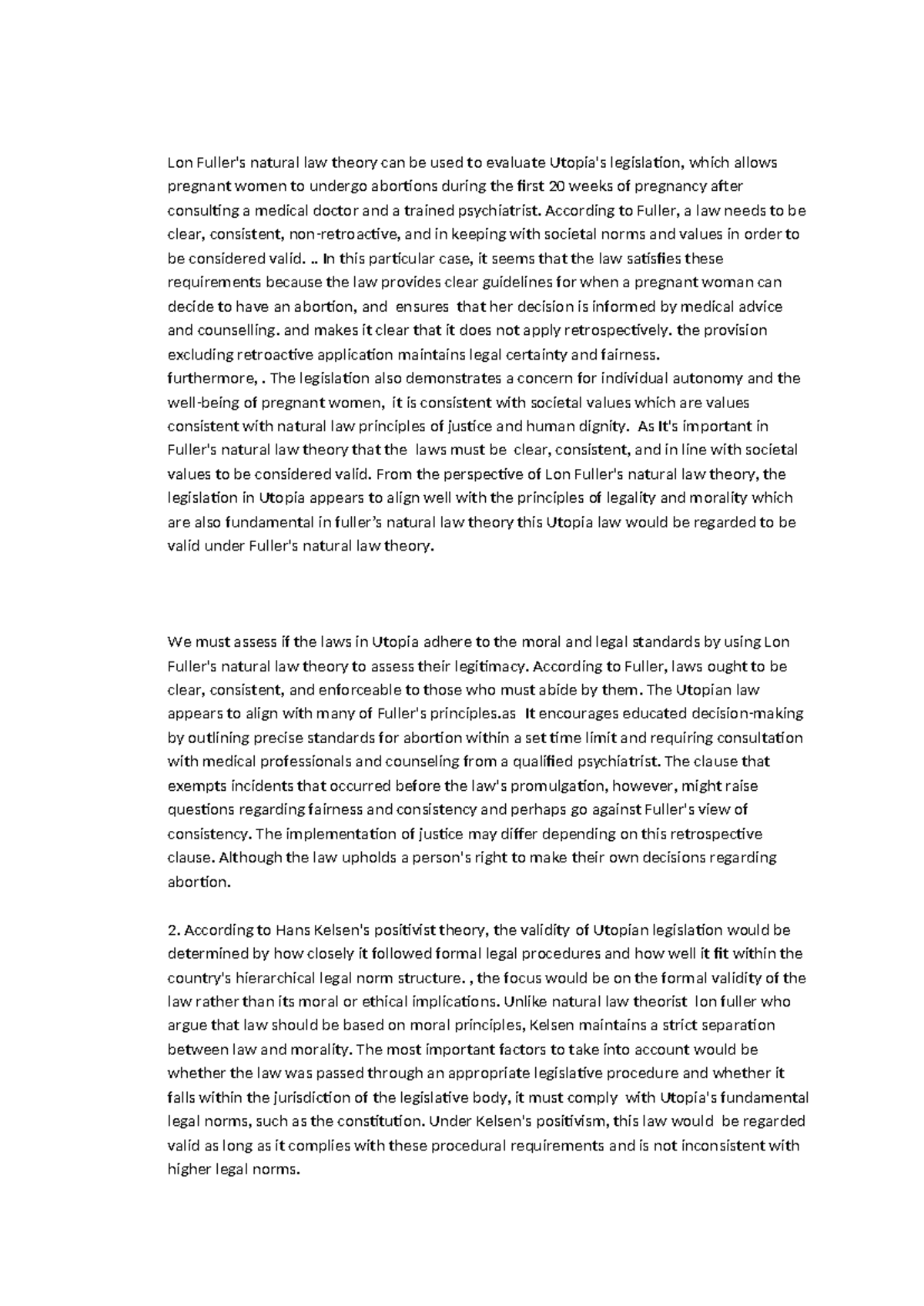 Ljae journal 2 - summary - Lon Fuller's natural law theory can be used ...