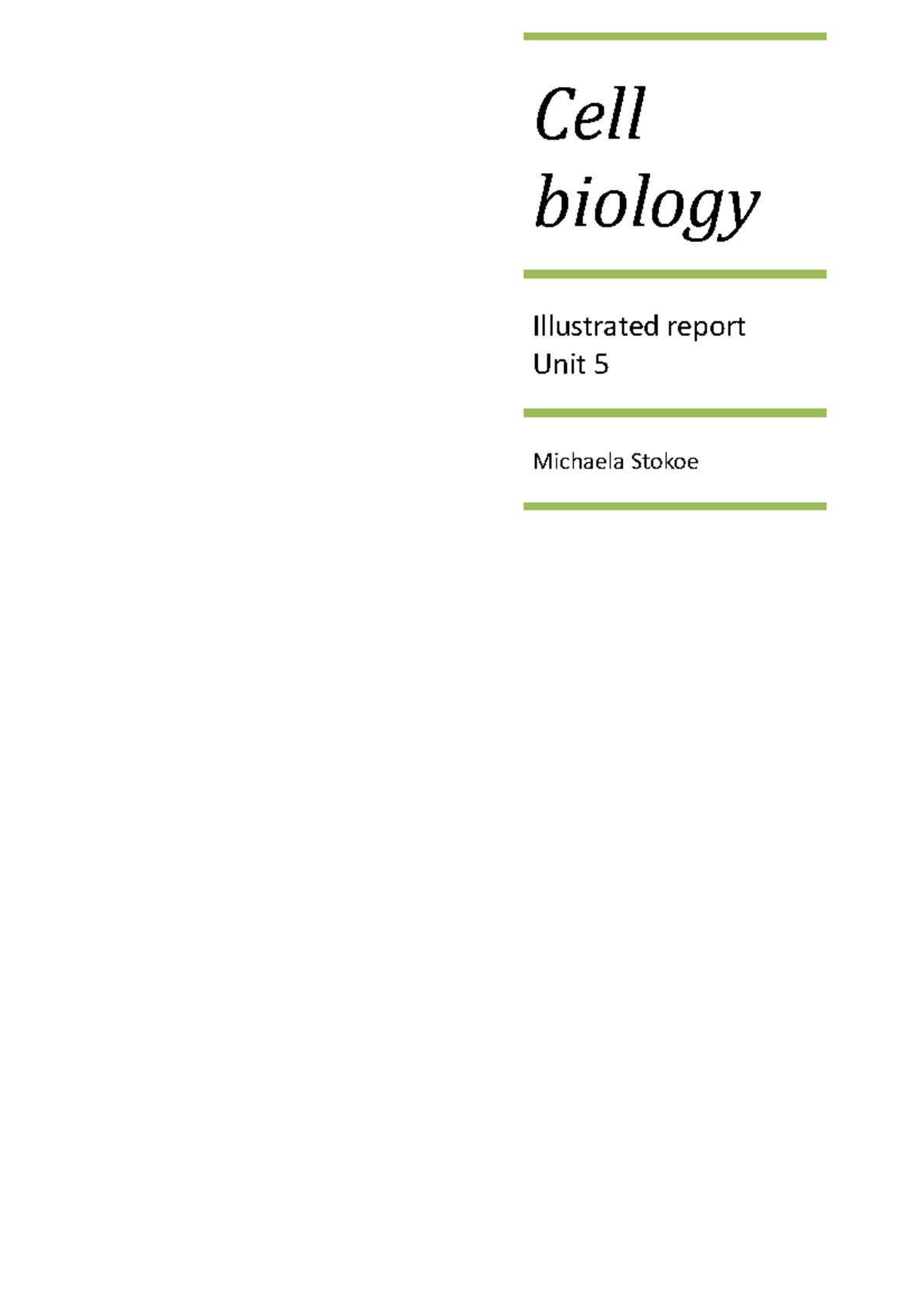 M Stokoe 19 - illustrated report on cell biology - Cell biology ...